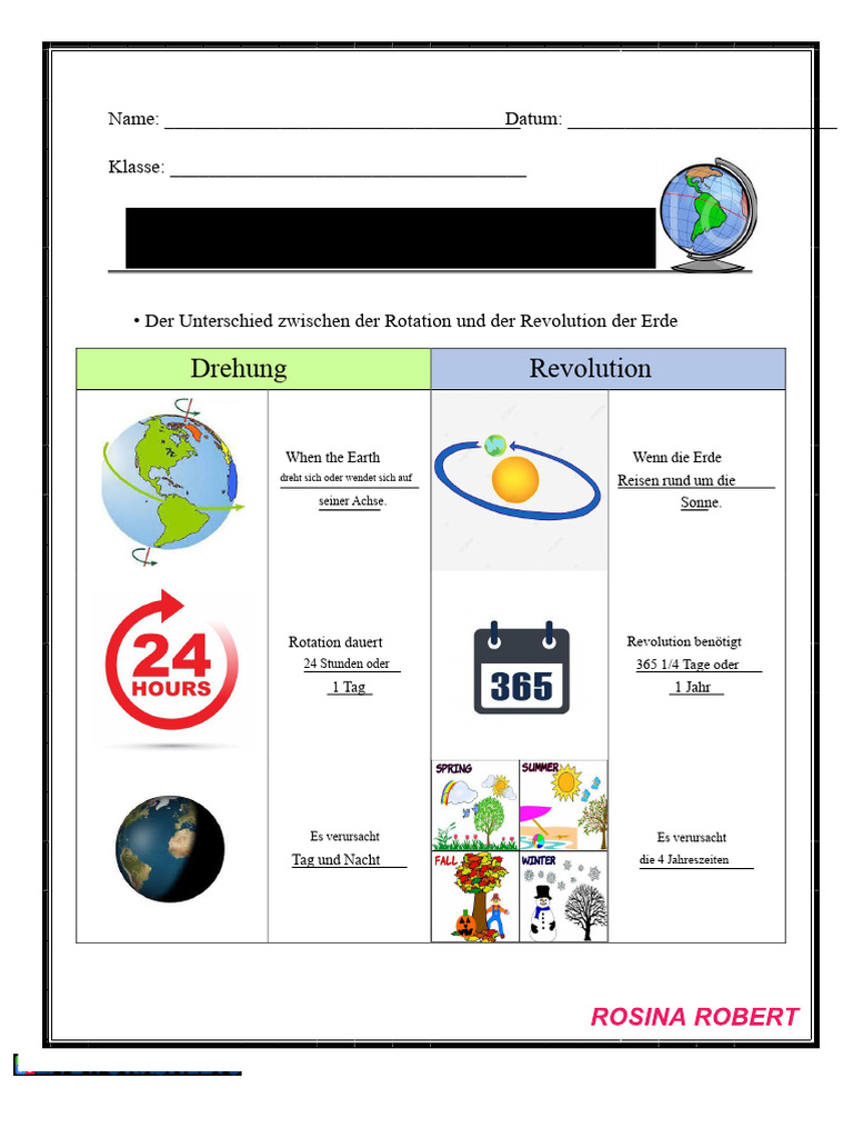Rotation Vs Revolution | PDF