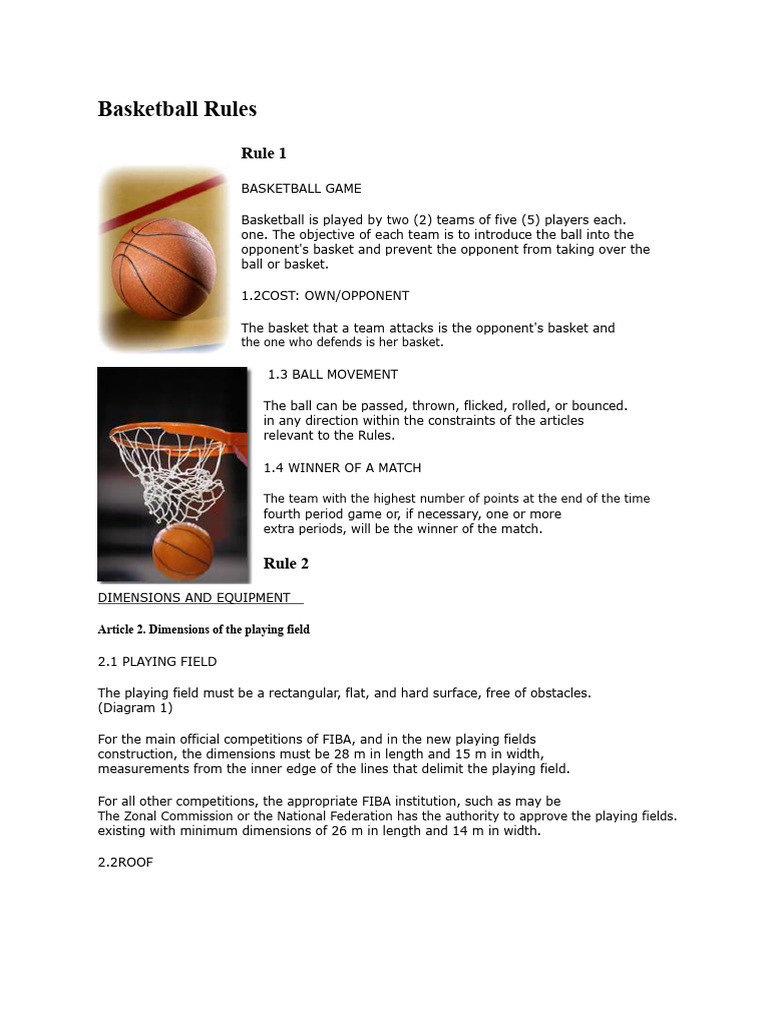 Comprehensive Basketball Rules Guide | PDF | Circle | Length