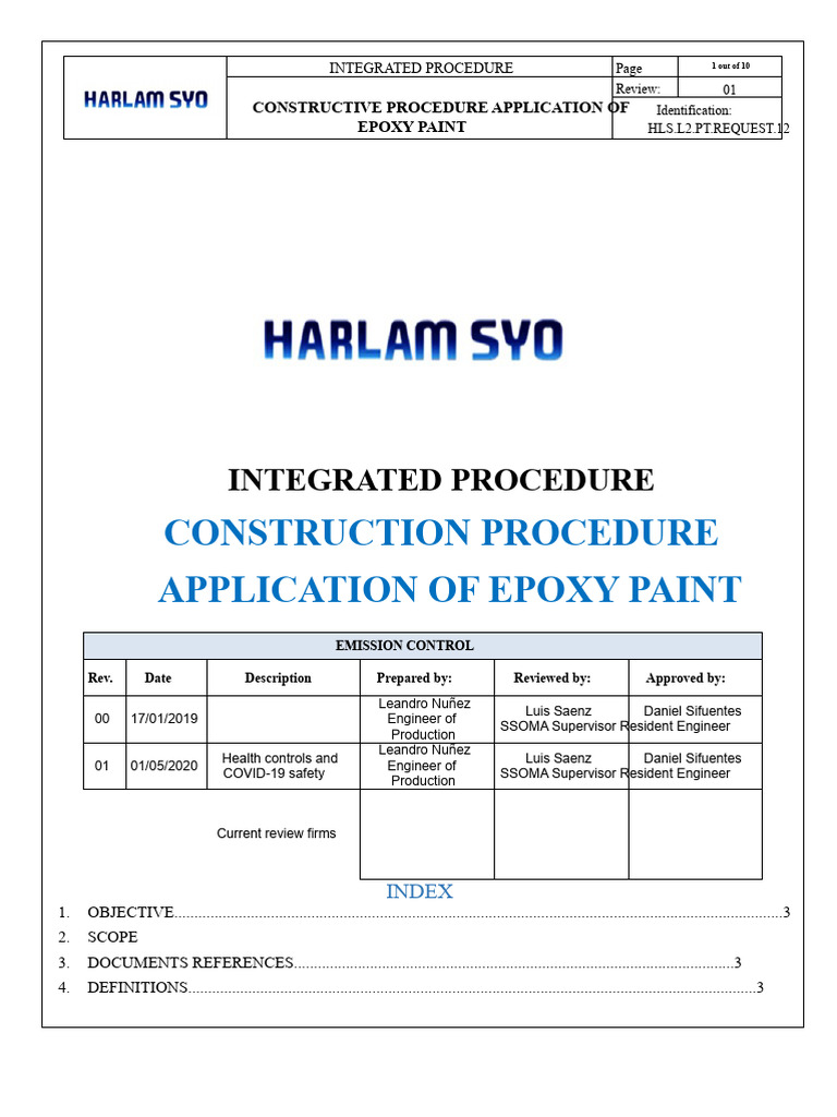 Epoxy Paint Application Procedure Guide | PDF | Coating | Personal ...