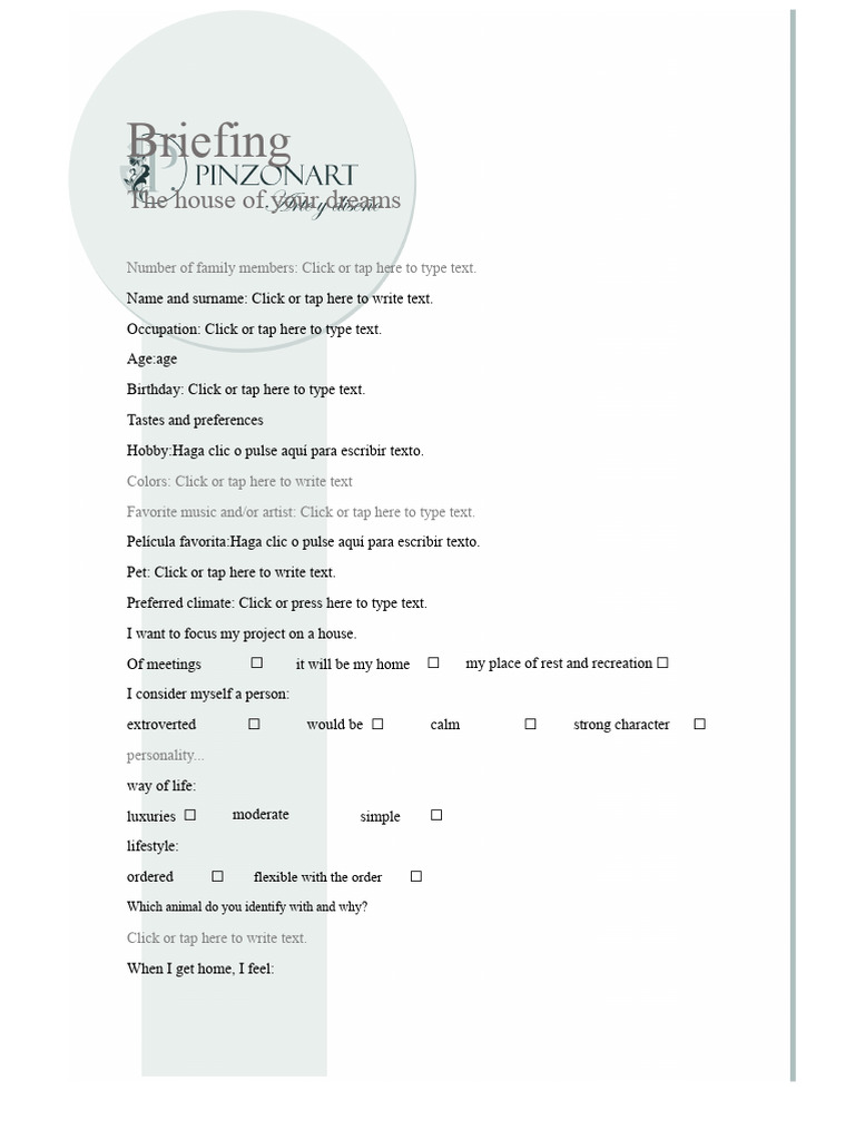 Interior Design Briefing | PDF