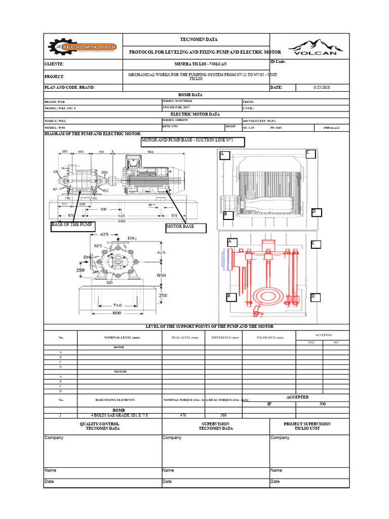 Pump and Motor Leveling Protocol | PDF | Machines | Engines