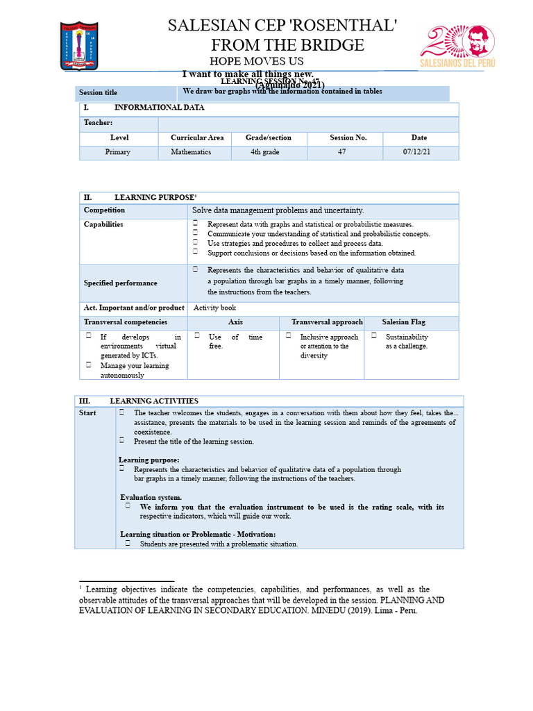 Learning Session N°47 Creation of Bar Graph | PDF | Learning | Data