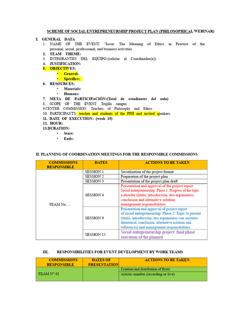 Format For Social Entrepreneurship Project | PDF | Chess Openings | Chess
