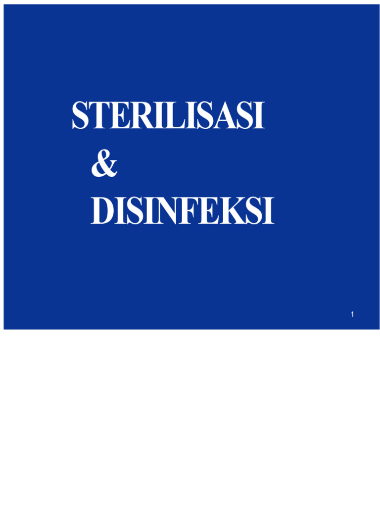 Sterilisasi Dan Disinfeksi | PDF