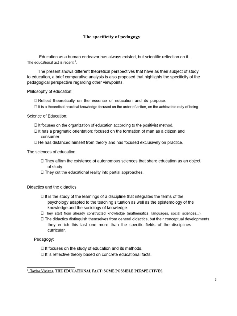 The Specificity of Pedagogy | PDF | Pedagogy | Science