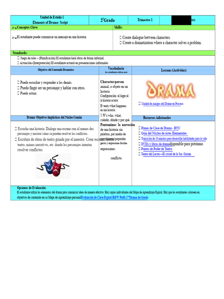 Drama Segundo Grado | PDF | Interino | Teatro
