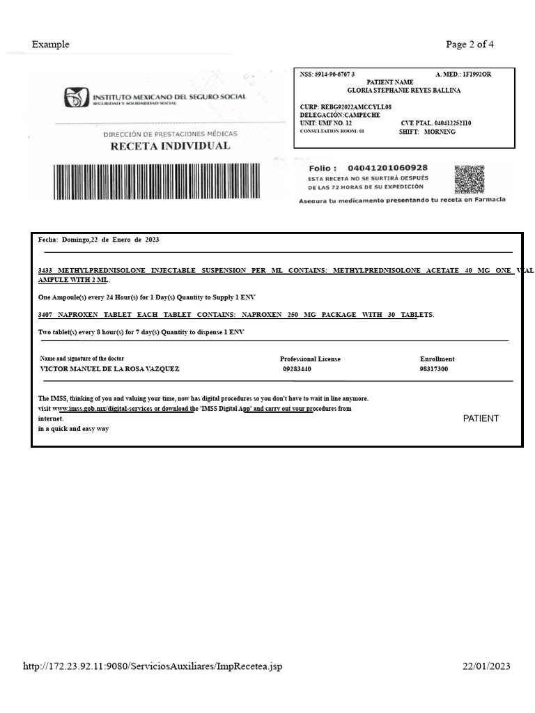 recipe-IMSS Editable-1 | PDF