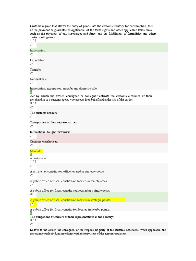 Customs Regime That Allows The Entry of Goods Into The Customs ...