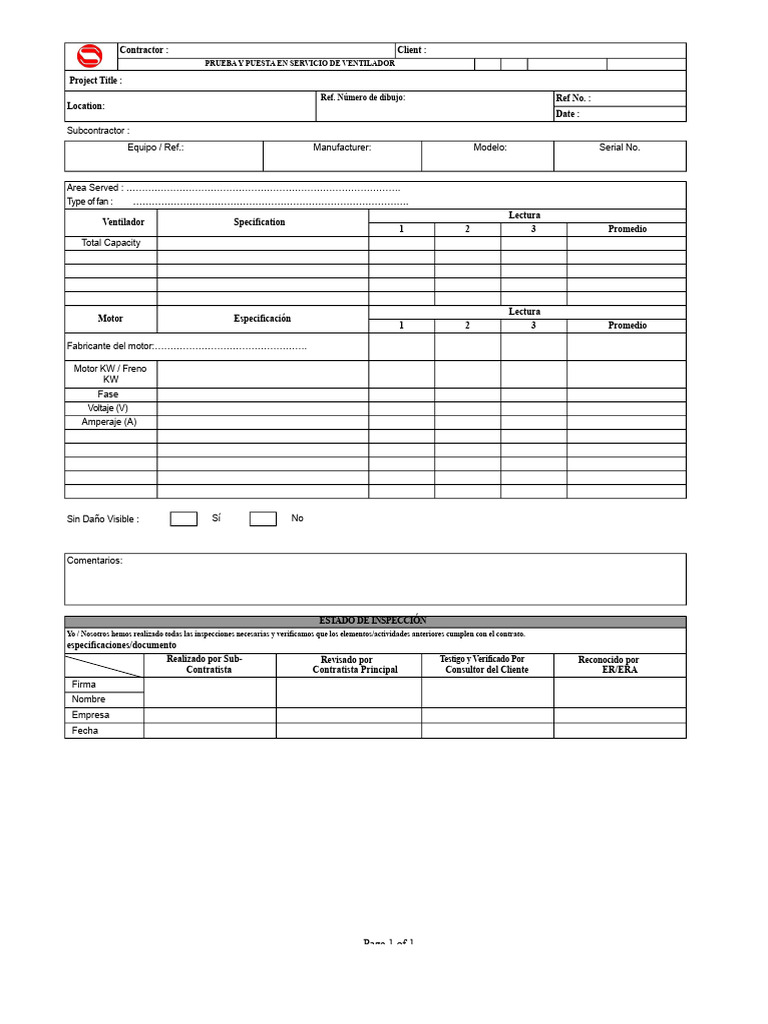 T&C Prueba de Ventilador de Presurización y Prueba de Flujo de Aire Rev 1 | PDF