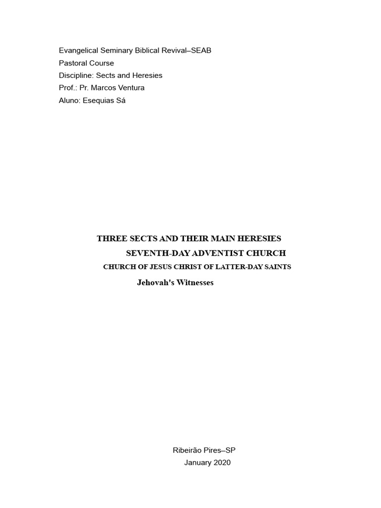 Heresies of Seventh-Day Adventism | PDF | Trinity | Salvation
