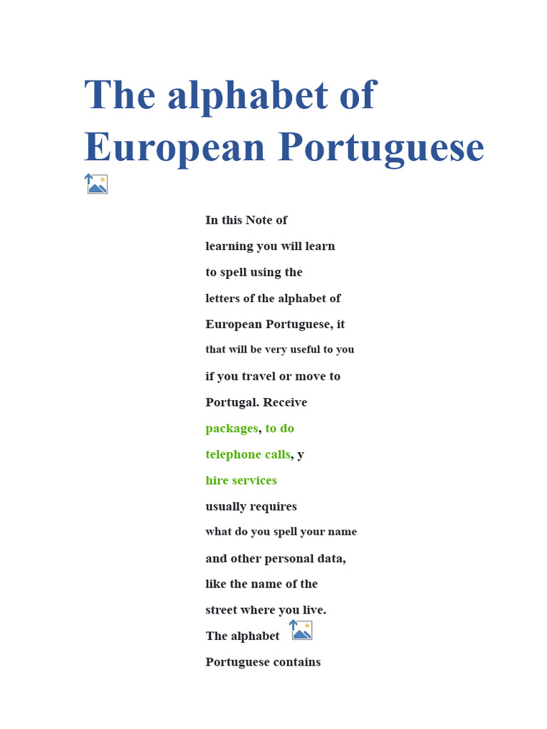 European Portuguese | PDF | Alphabet | Linguistics