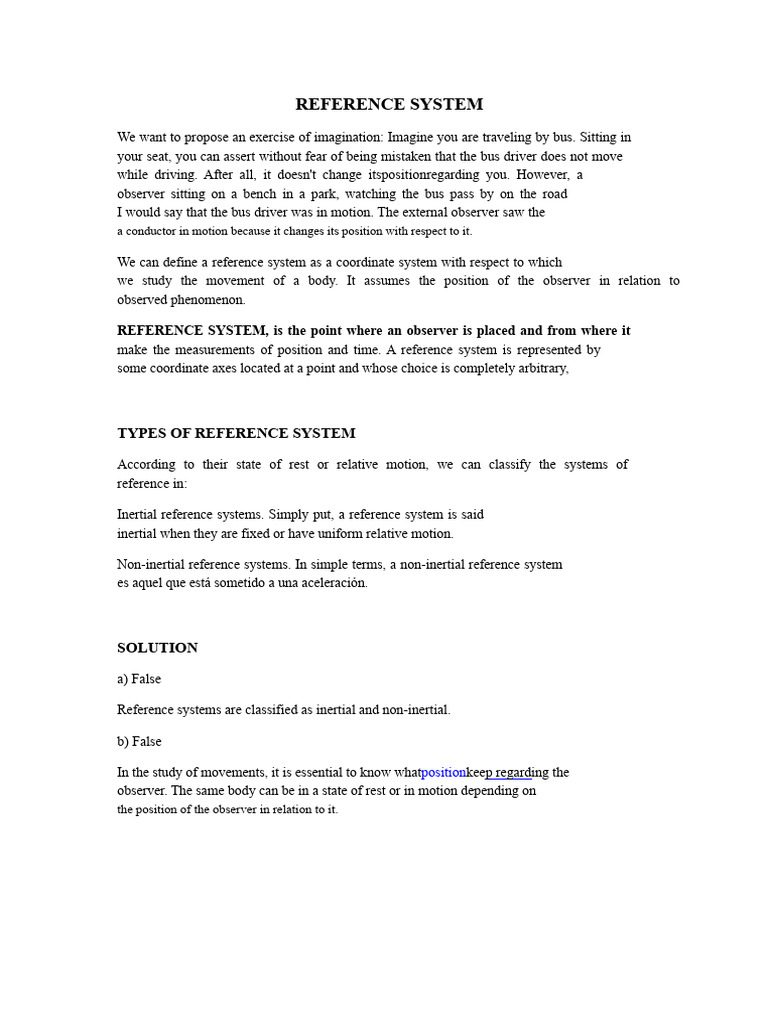 Types of Reference System | PDF
