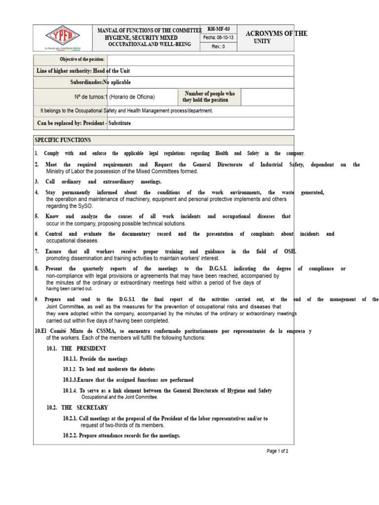 RH MF 03 Joint Committee | PDF | Occupational Safety And Health | Safety