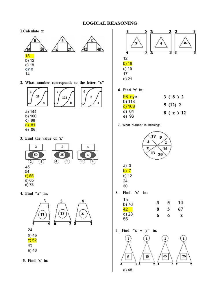 Logical Reasoning Problem Set | PDF