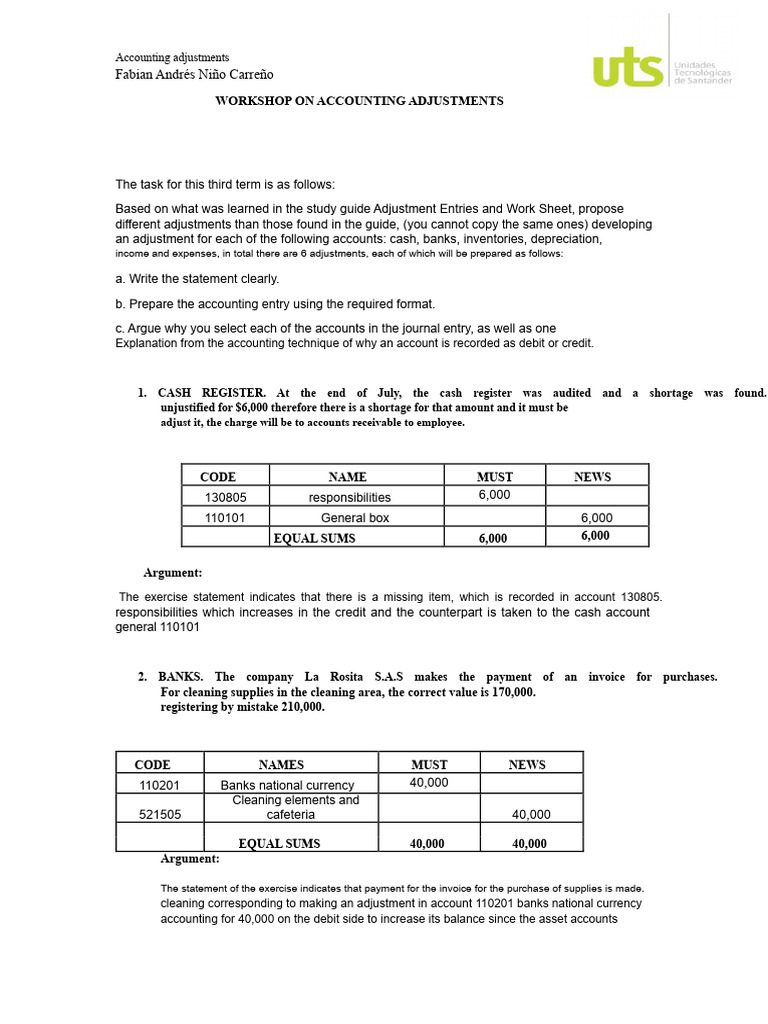 Accounting Adjustments | PDF | Debits And Credits | Depreciation