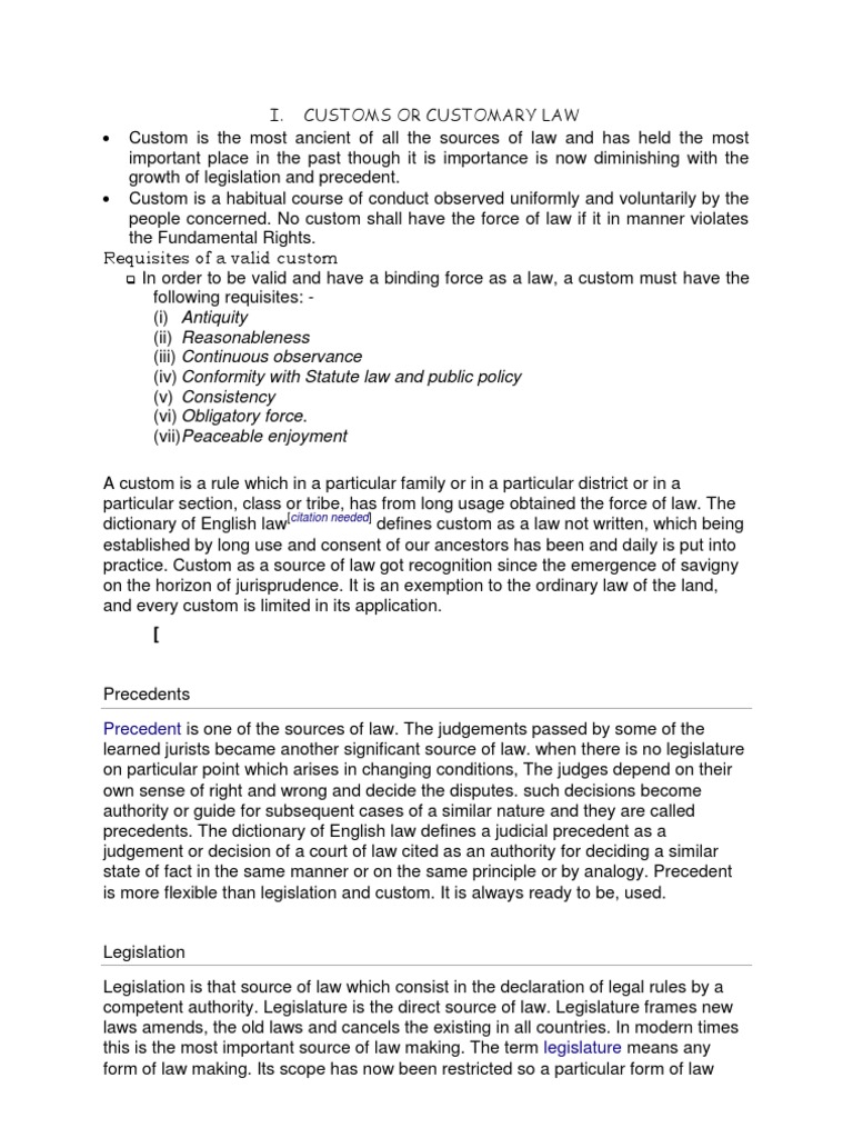 Sources of Law | PDF | Sources Of Law | Precedent