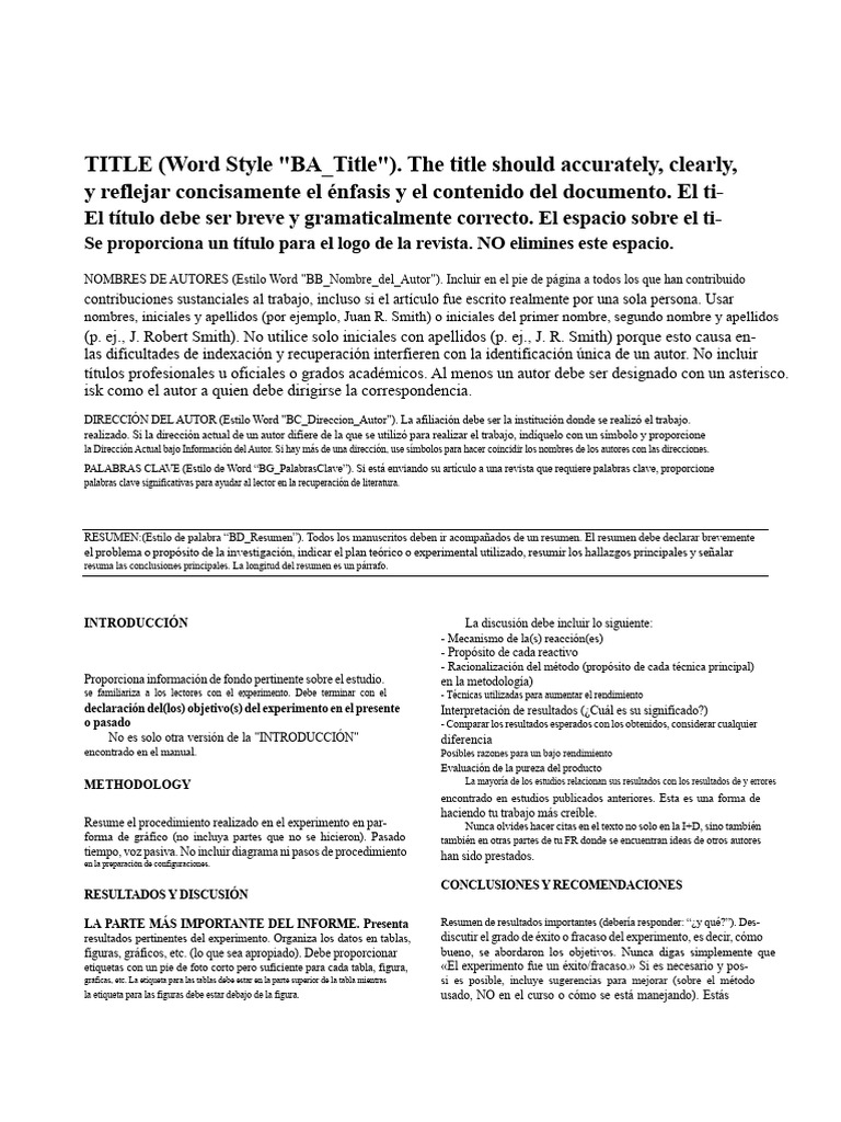 Informe Formal | PDF | Experimentar