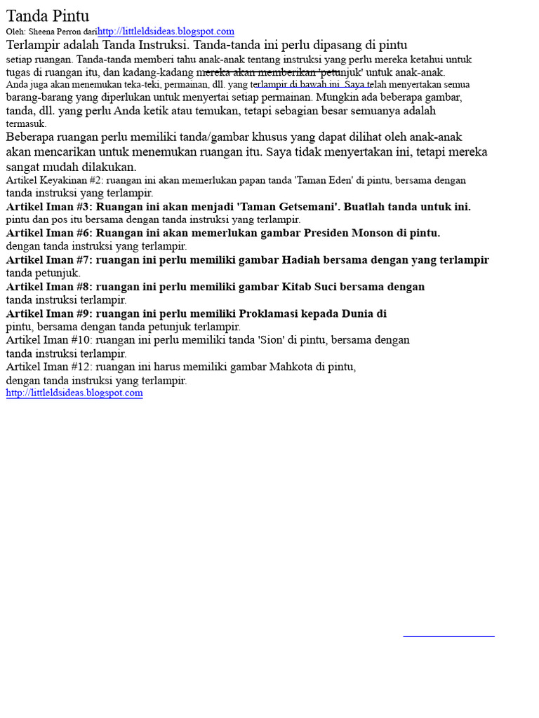 Tanda Instruksi & Permainan Perburuan Harta Karun Artikel Iman | PDF