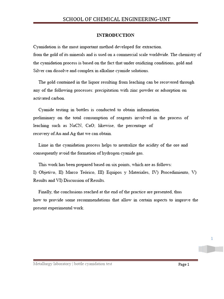 Cyanidation in Bottle | PDF | Zinc | Cyanide