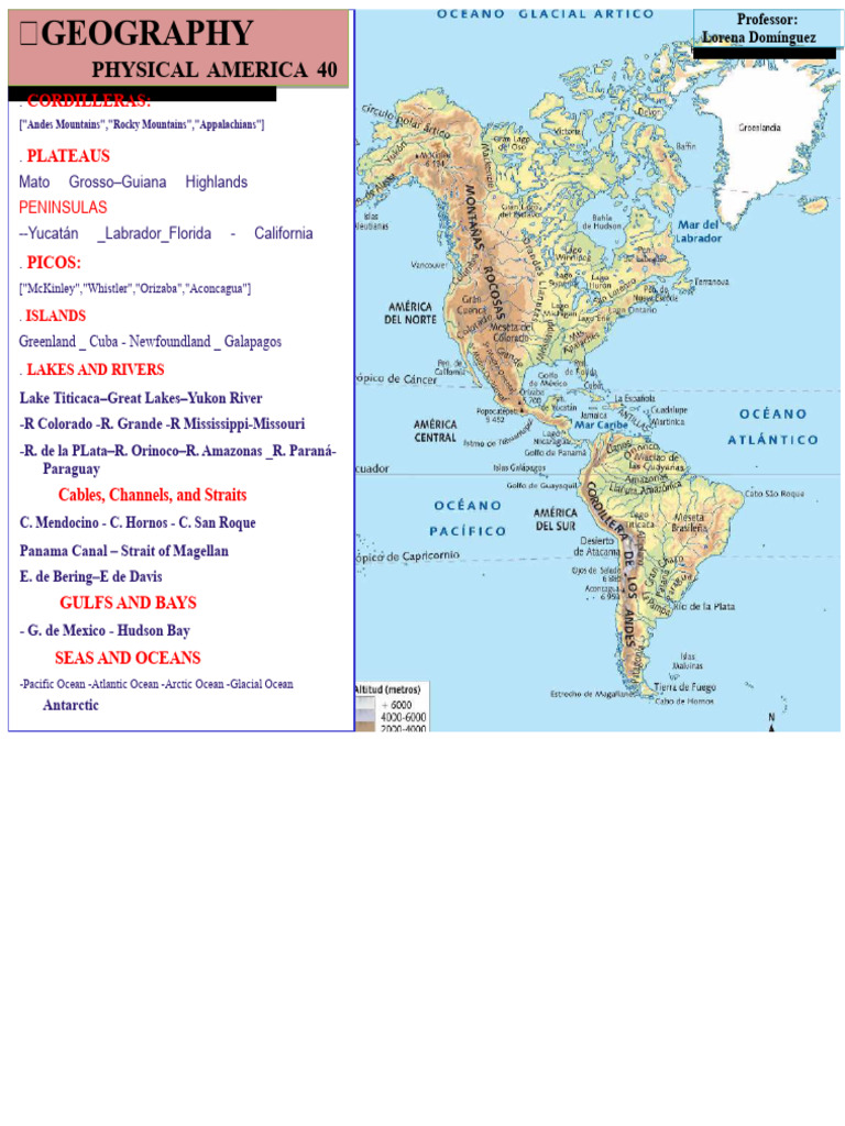 Physical Map of America | PDF