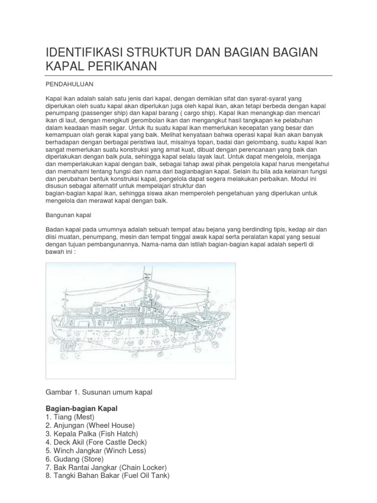 Identifikasi Struktur Dan Bagian Bagian Kapal Perikanan | PDF