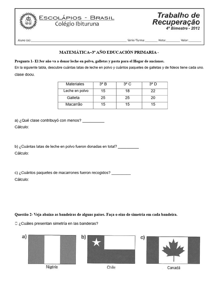 Simetría 3 Año Matemáticas | PDF
