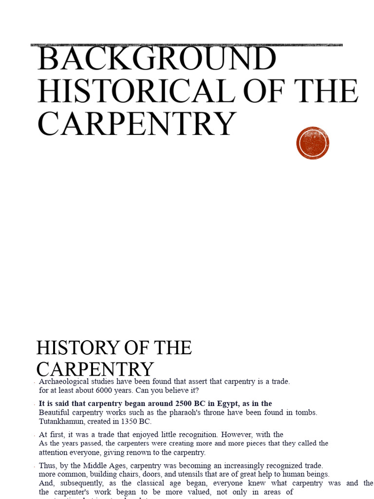 History and Evolution of Carpentry | PDF | Carpentry | Ancient Egypt