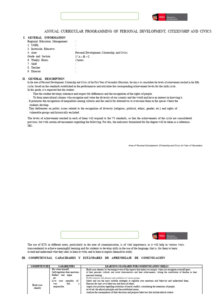 1st Annual Programming D.P.C.C. | PDF | Teachers | Gender