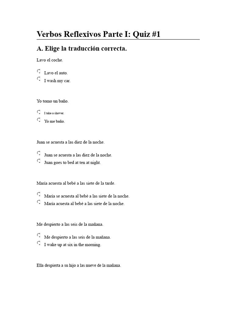 Verbos Reflexivos | PDF | Verbo | Objeto (gramática)