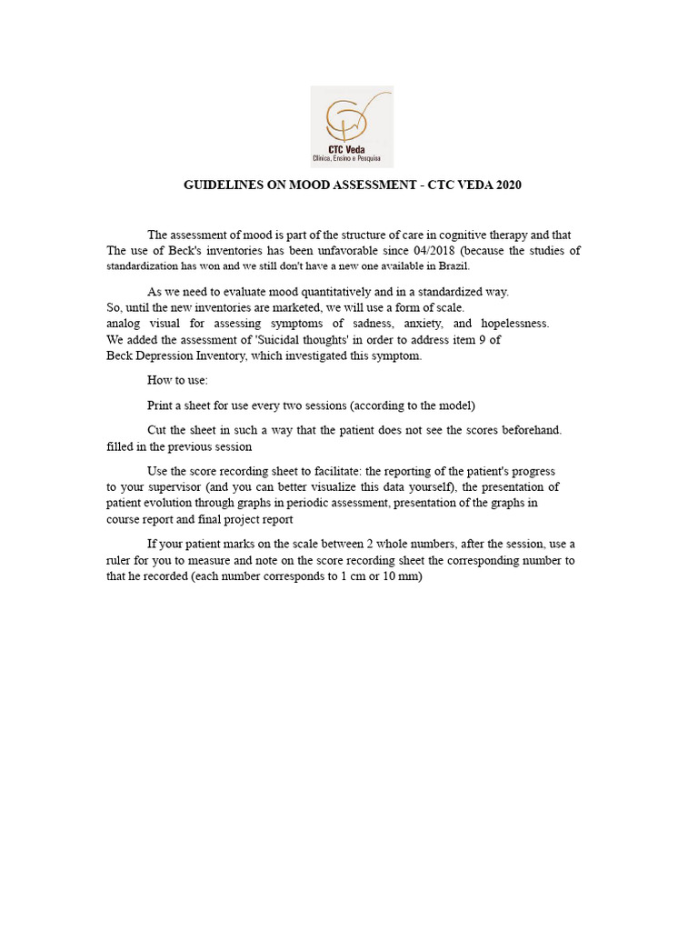 Mood Assessment Scale | PDF | Depression (Mood) | Psychological Concepts