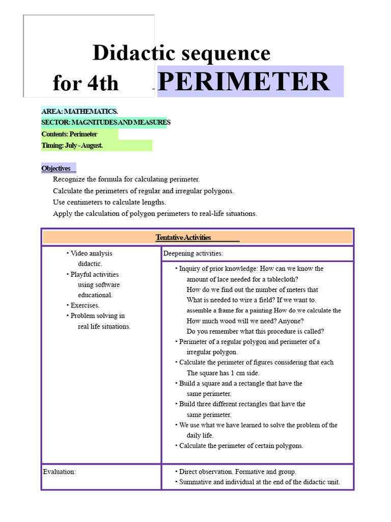 Sec Perimeter | PDF | Area | Mathematics