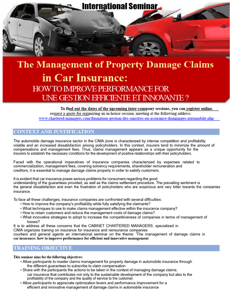 Car Insurance Claims Management Seminar | PDF | Insurance | Vehicle ...
