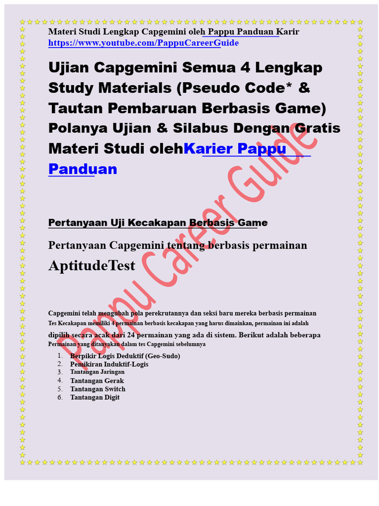 Materi Belajar Lengkap Ujian Capgemini Semua 4 | PDF