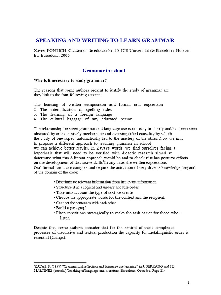 +o - Speakwrite To Learn Grammar | PDF | Verb | Syntax