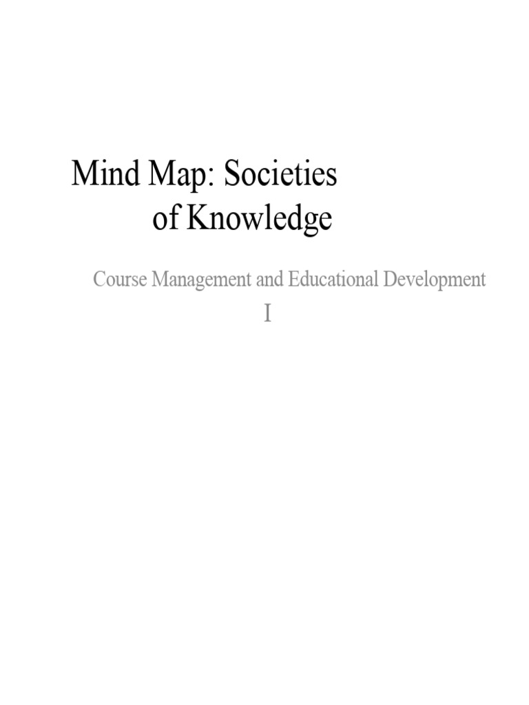 Mind Map Knowledge Societies Prod s5-1 | PDF