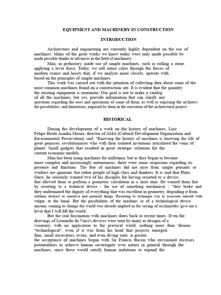 Machines and Hand Tools in Civil Construction | PDF | Drill | Crane ...