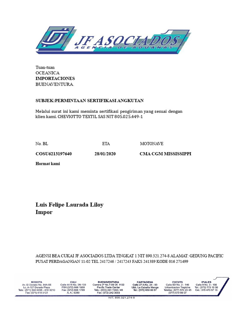 Surat Sertifikasi Flet | PDF