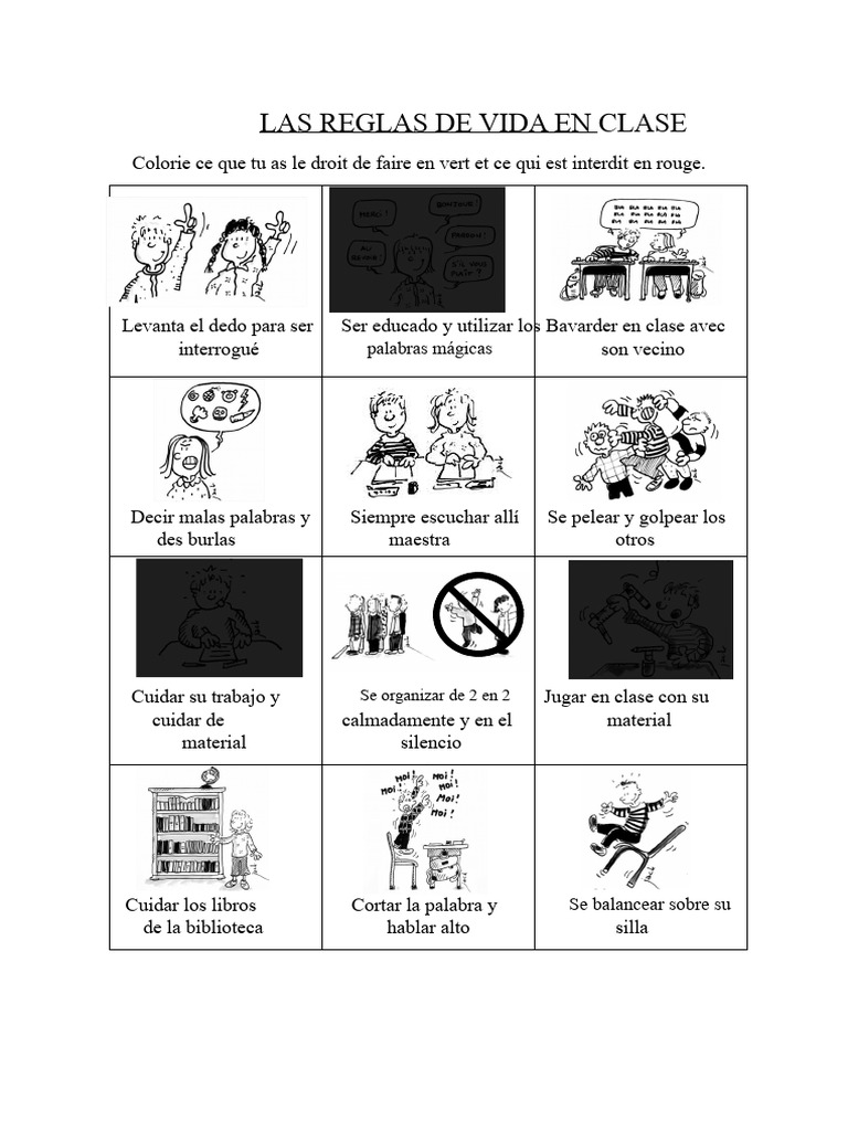 LAS REGLAS DE VIDA EN CLASE alumno | PDF