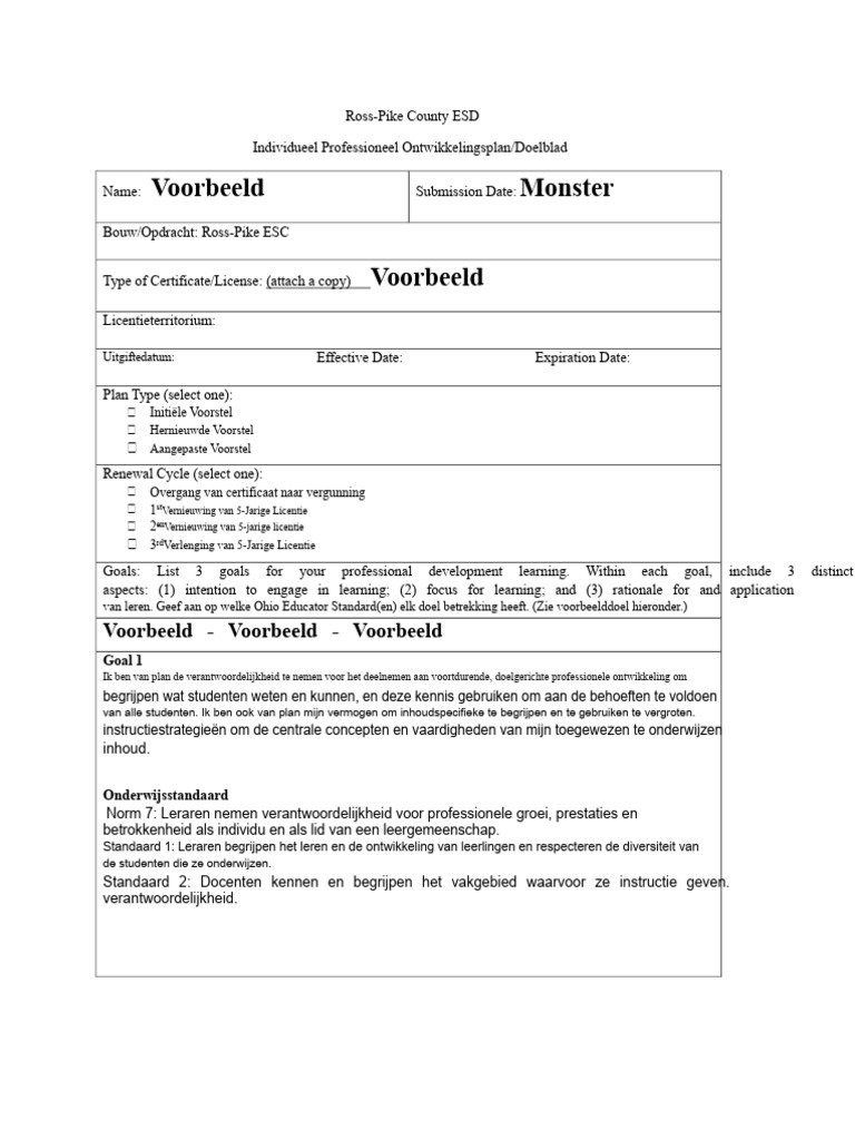 Voorbeeld Ipdp Pdf
