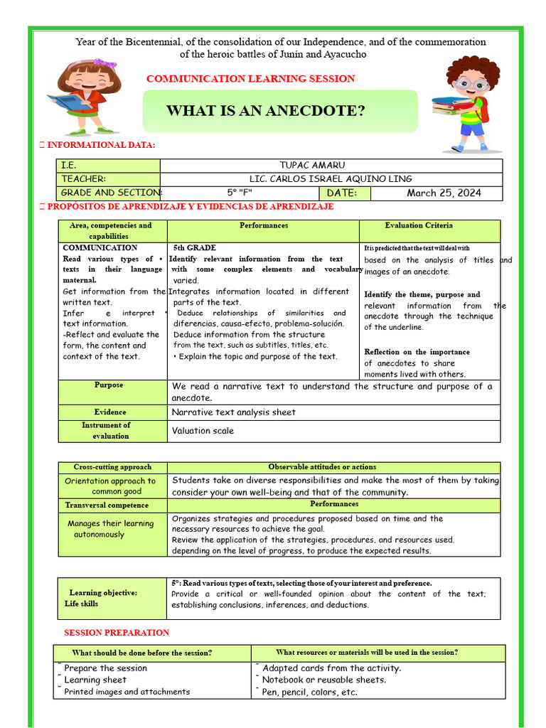Ses-Mon-Common-What Is A Anecdote | PDF | Information | Narrative