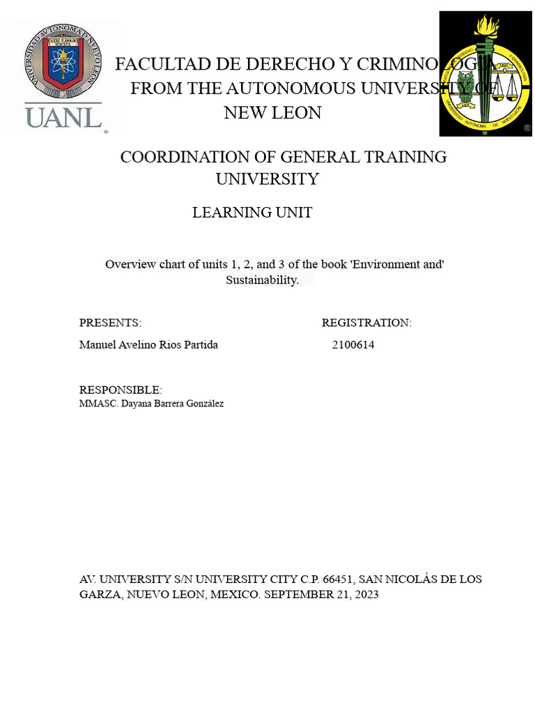 Activity 2.1 Synoptic chart of units 1, 2, and 3 of the book ...