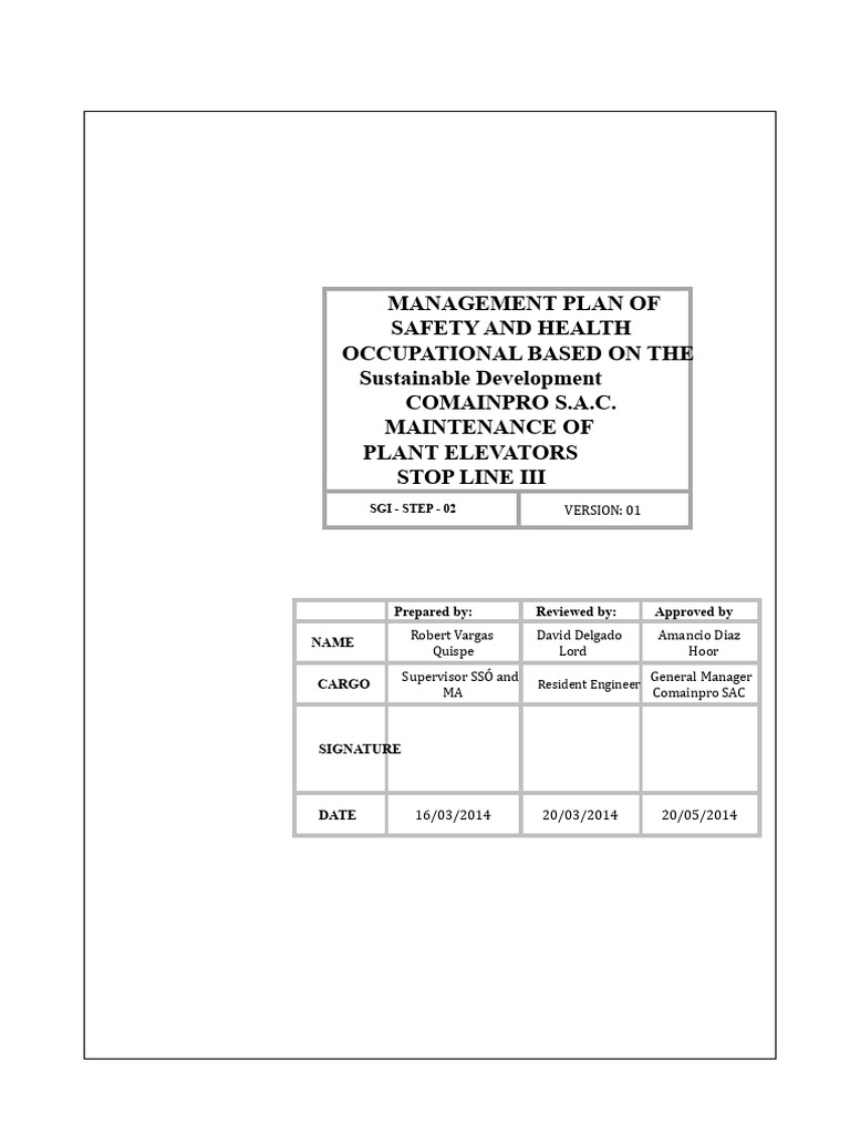 Annual Security Maintenance Plan Elevators Line Iii | PDF ...