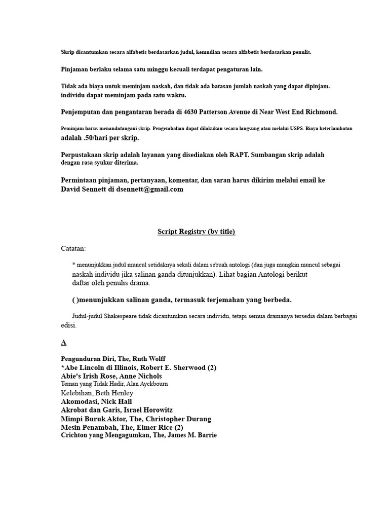 Perpustakaan Skrip - 2007 | PDF