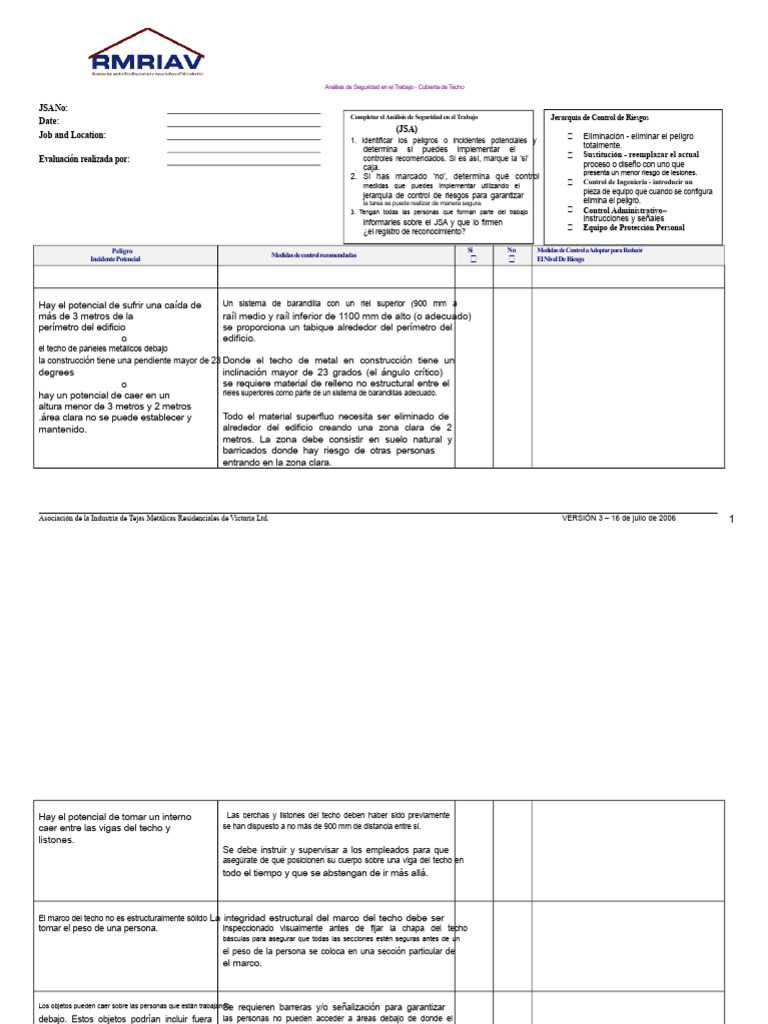JSA Tejas de Techo V3 16 de Julio de 06 | PDF | Techo | Conductor electrico