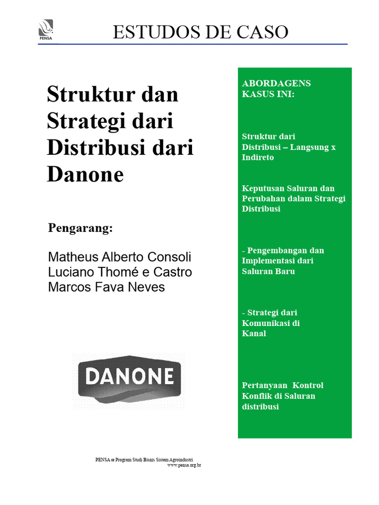 Manajemen Penjualan - Kelas 05 (Kasus Danone) | PDF