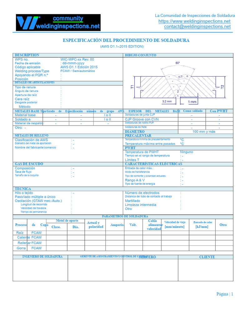 Aws D1.1 - WPS - Smaw-Fcaw PDF | PDF | Soldadura | Construcción