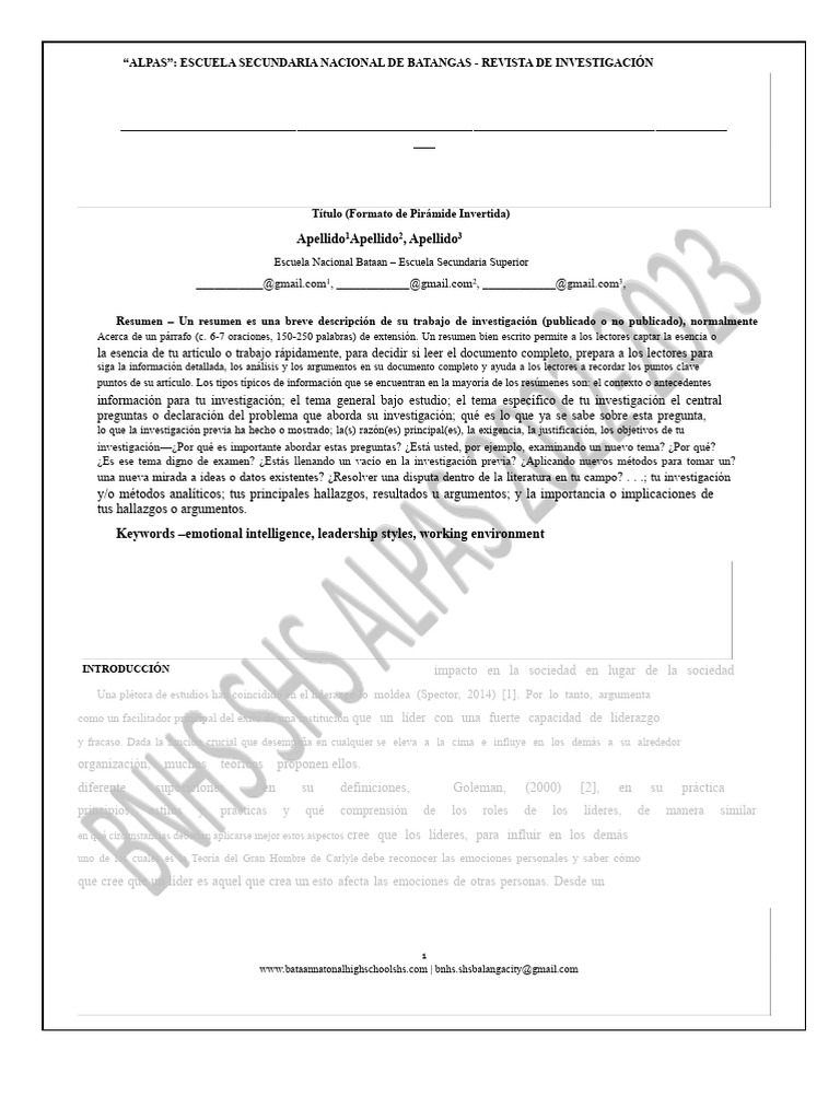 Bnhs Shs Alpas Muestra 2022 2023 | PDF | Liderazgo | Metodología de ...