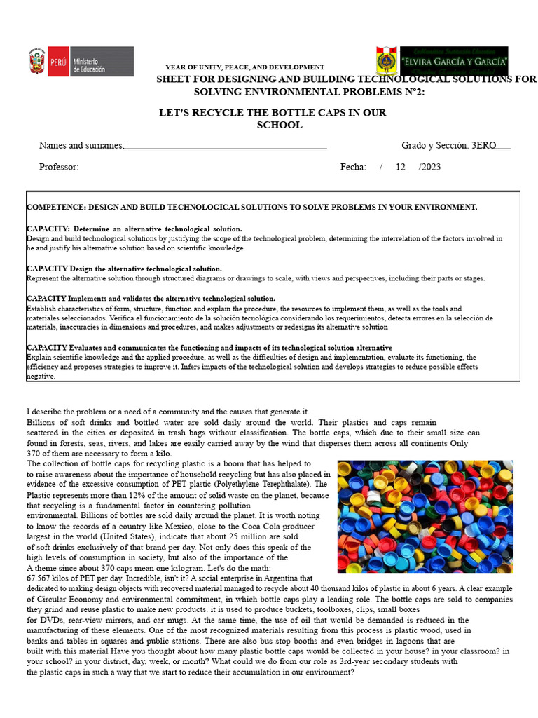 SHEET DESIGN AND BUILD TECHNOLOGICAL SOLUTIONS No. 3 | PDF | Recycling ...