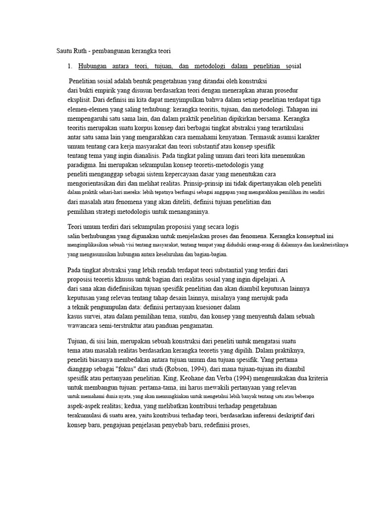 Sautu Ruth - Ringkasan Kerangka Teoritis | PDF