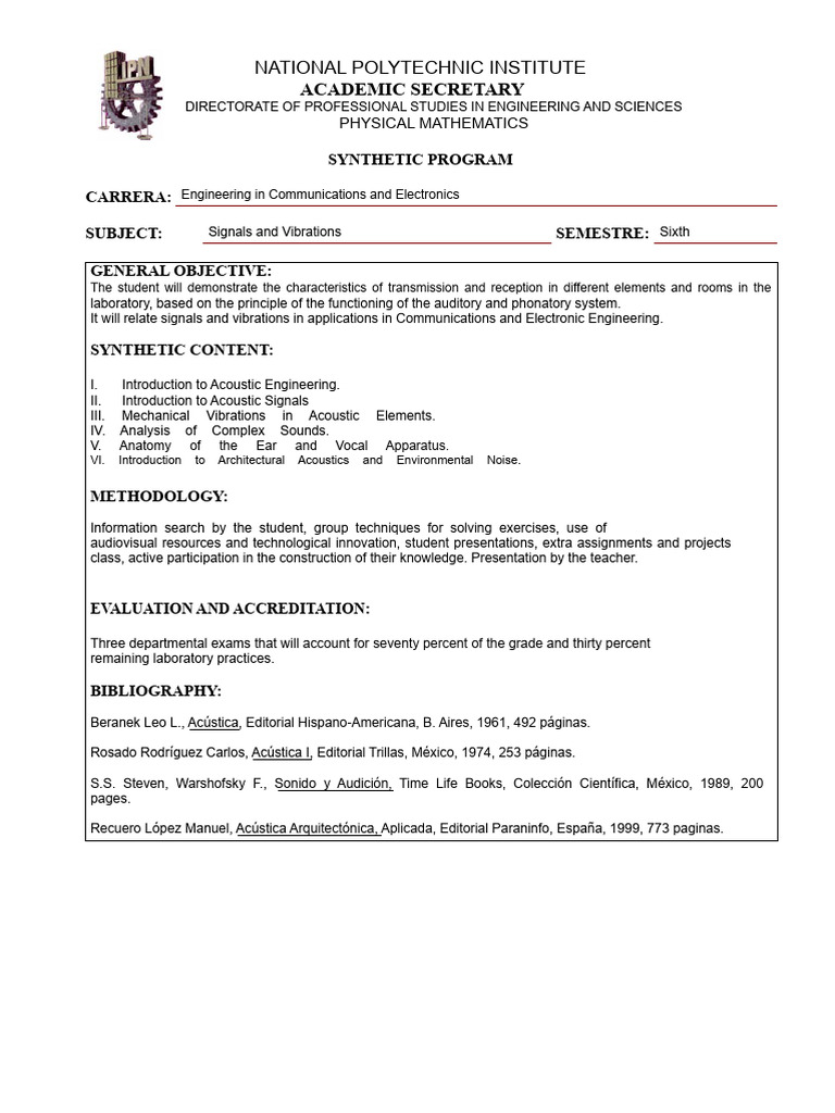 Signals and Vibrations PDF | PDF | Acoustics | Sound